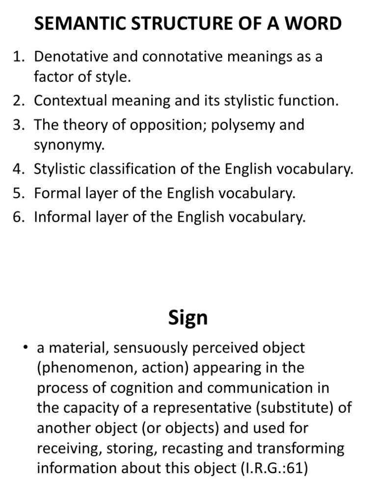 Semantic Structure of A Word 6 | PDF | Concept | Semantics