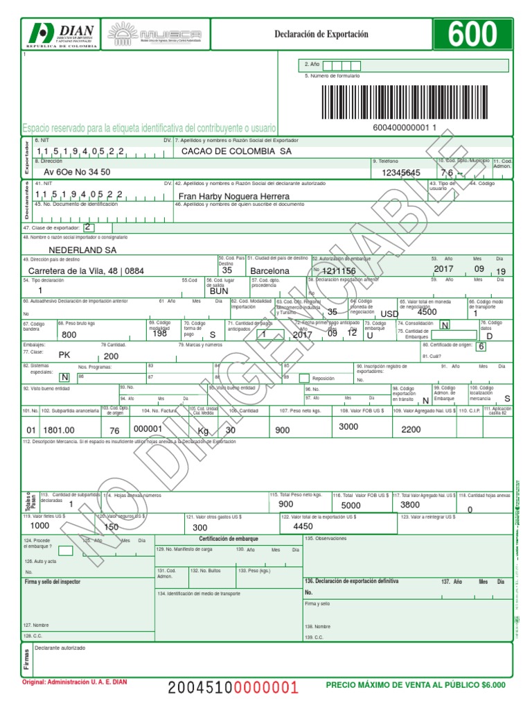 Declaracion exportacion | Exportaciones | aduana