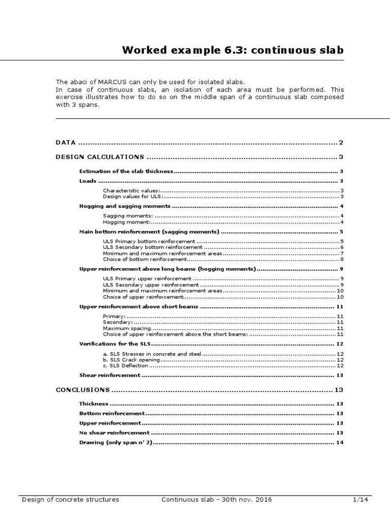 Design of Bottom and Top Reinforcement for the Continuous Middle Span ...