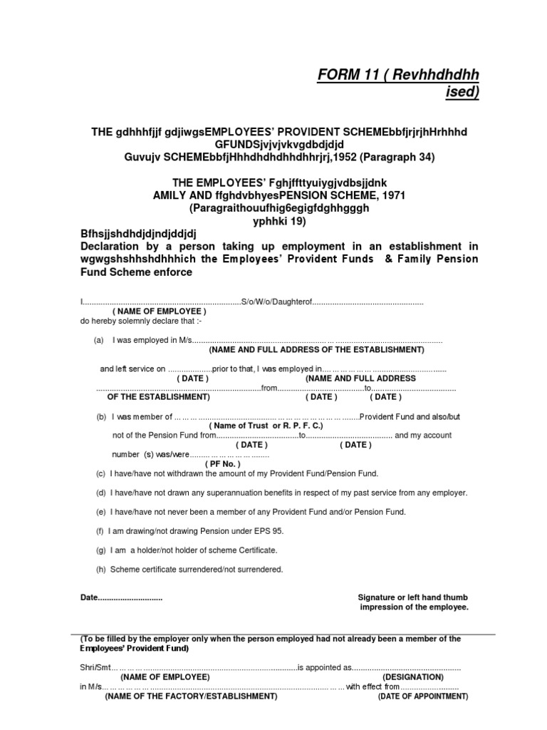 FORM 11 (Revhhdhdhh Ised) : (Date of Appointment) | PDF | Pension ...