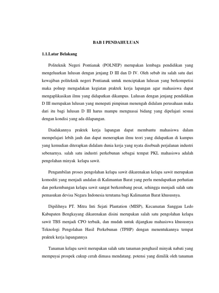 Laporan Praktek Kerja Lapangan (Irwan) | PDF