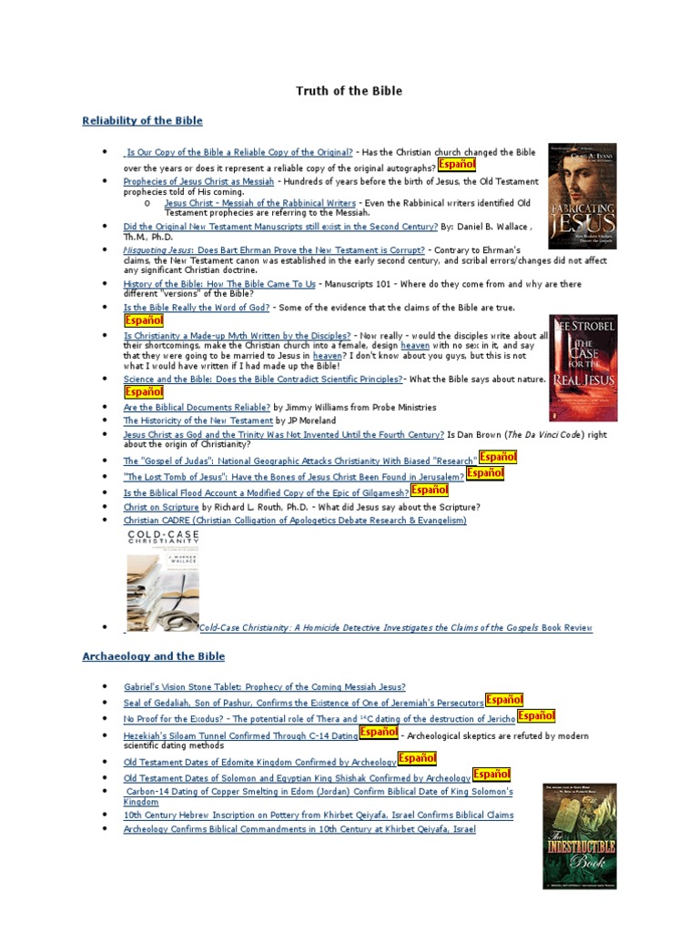 Truth of The Bible | PDF | New Testament | Bible