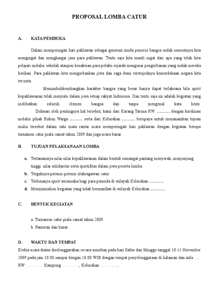 Proposal Lomba Catur | PDF