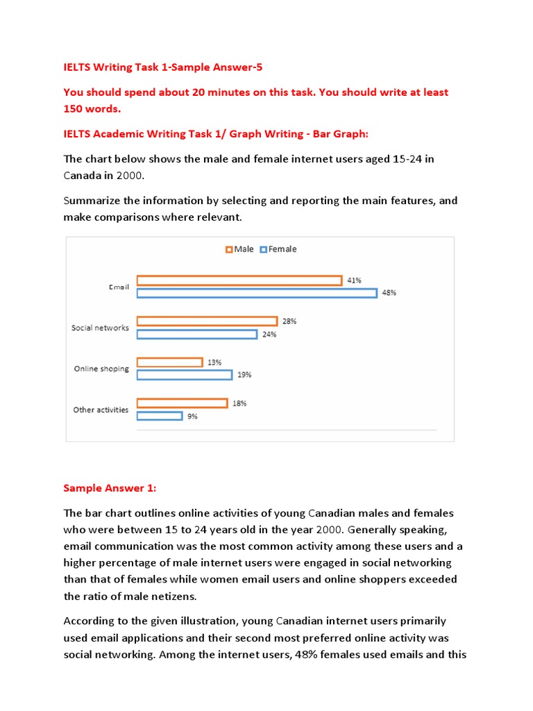 Ielts Writing Test Task 1-5 | PDF | International English Language ...