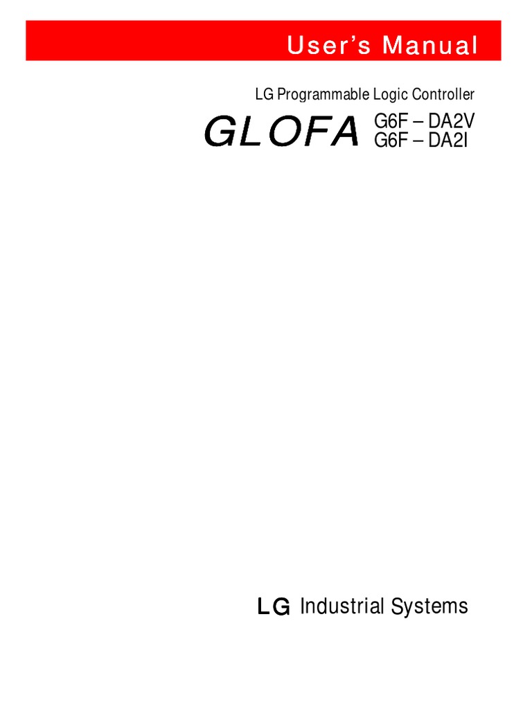 User's Manual for the LG G6F-DA2V and G6F-DA2I Programmable Logic ...