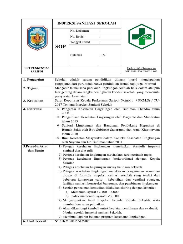 Inspeksi Sanitasi Sekolah | PDF