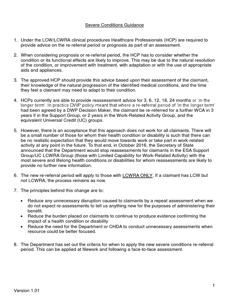 Severe Conditions Guidance | PDF | Health Sciences | Clinical Medicine