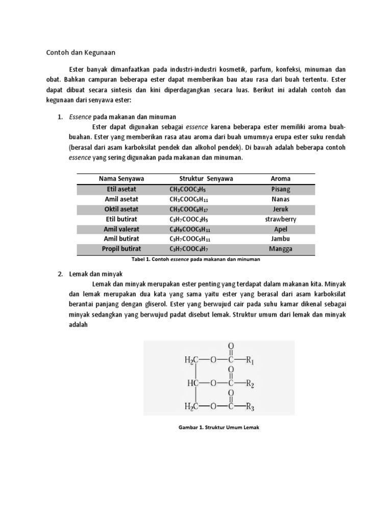 Contoh Dan Kegunaan Ester | PDF