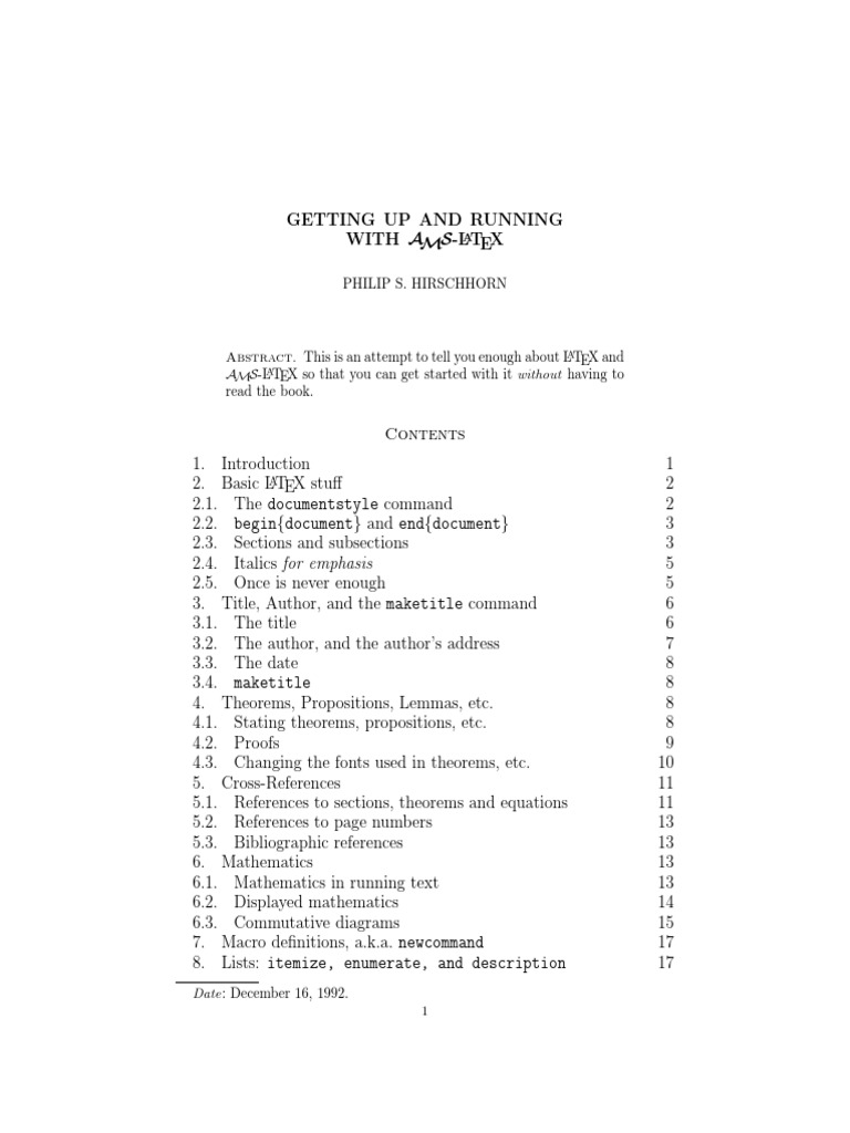 AMS LaTeX | PDF | Theorem | Te X