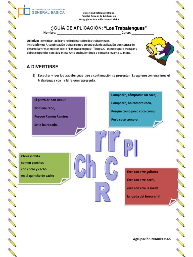 Ficha Trabalenguas 4 - Alumno PDF | PDF | Modificación de comportamiento | Cognición
