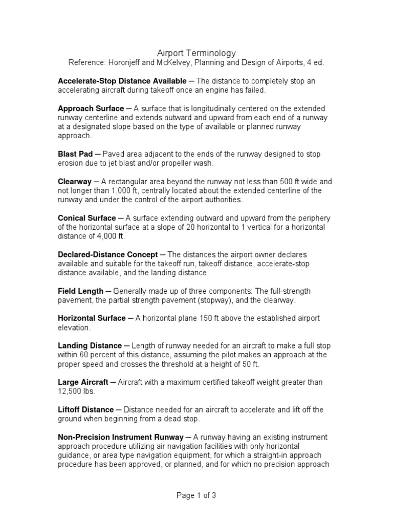 Airport Terminology.pdf | Takeoff | Runway