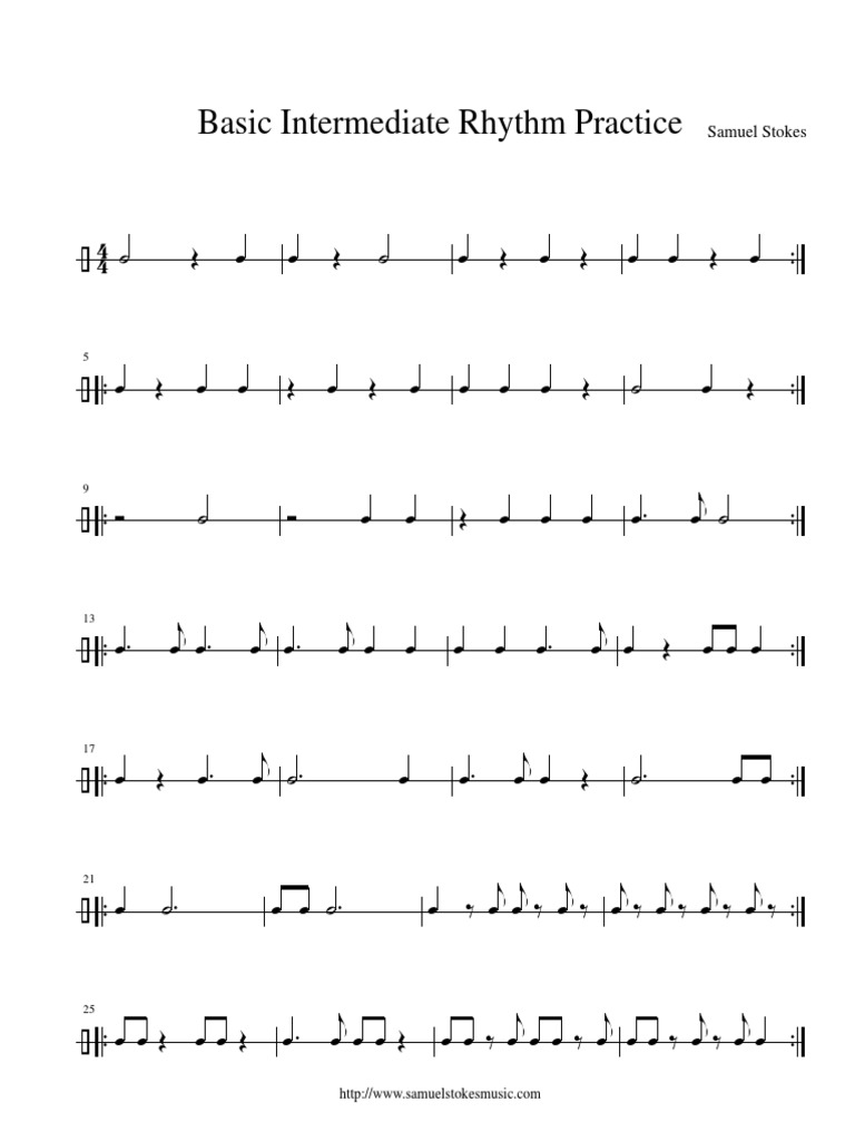 4 4 Basic Intermediate Rhythm Practice Pdf
