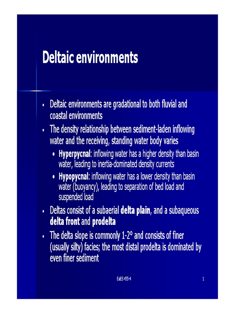 Deltaic environments.pdf | River Delta | Lagoon