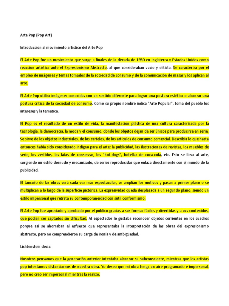 Arte Pop | PDF | Andy Warhol | Erotismo