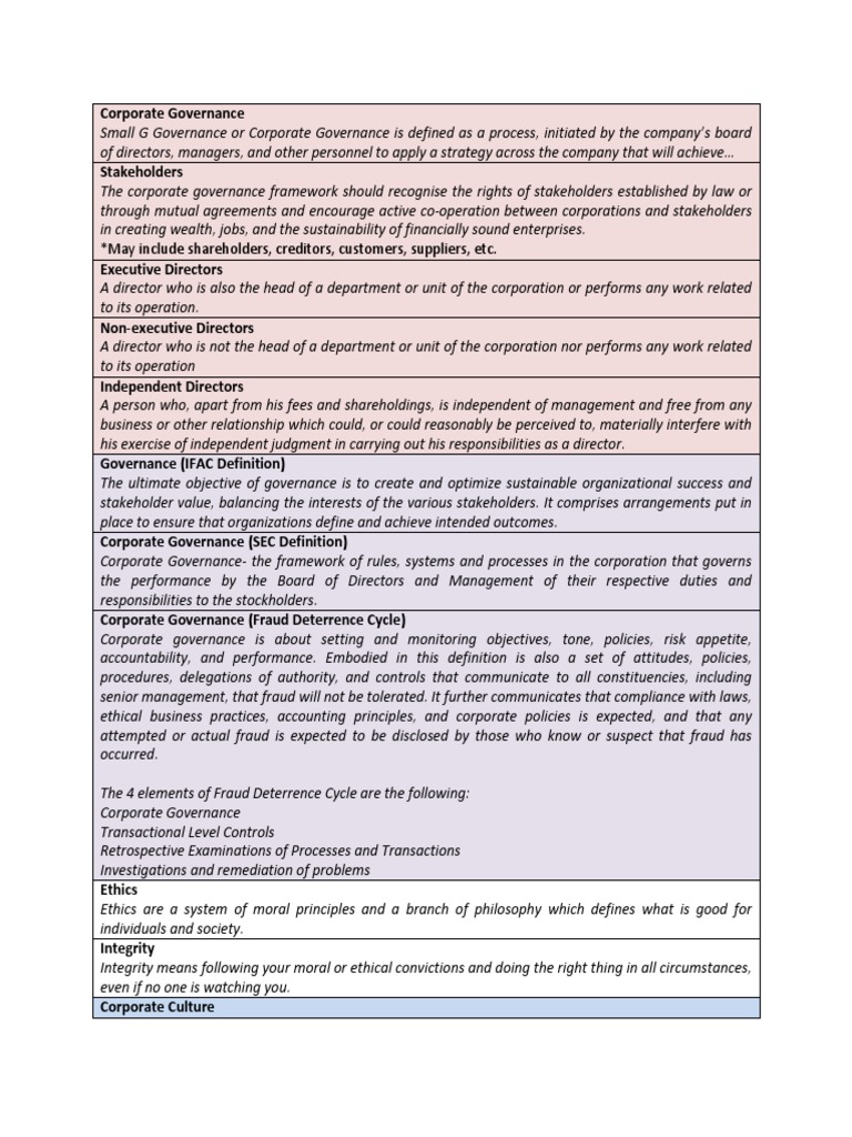 Corporate Governance Framework | PDF | Corporate Governance | Governance