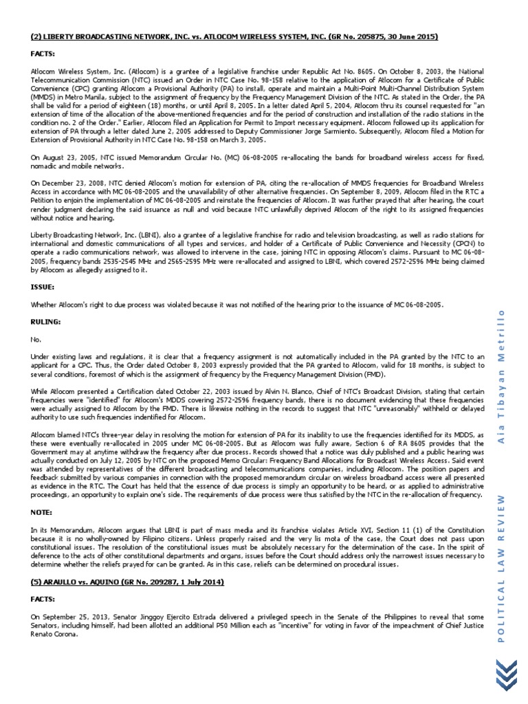 Political Law Review: The Supreme Court Rules on the Constitutionality of the Disbursement ...