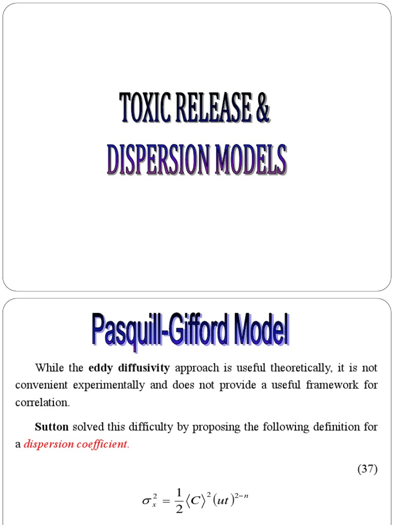 Dispersion Models | PDF | Correlation And Dependence | Wound