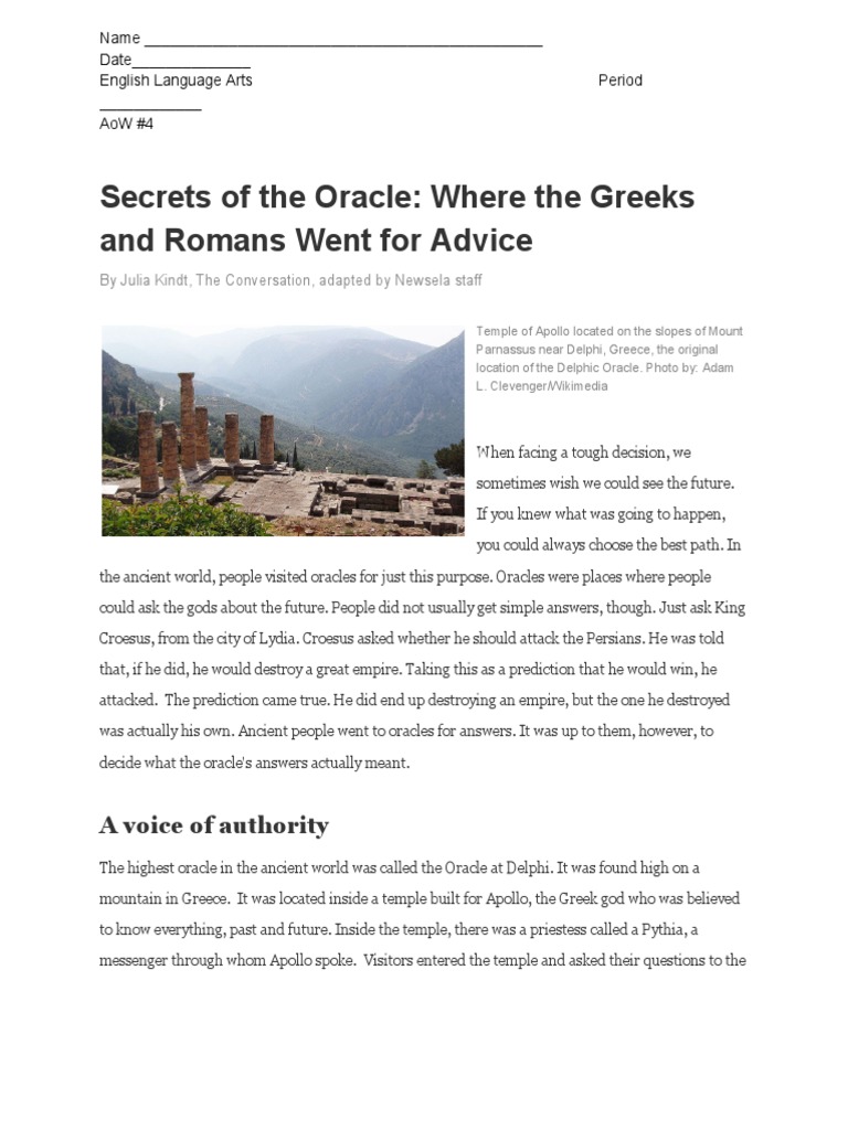 Secrets of the Delphic Oracle Revealed | PDF | Ancient Greece ...