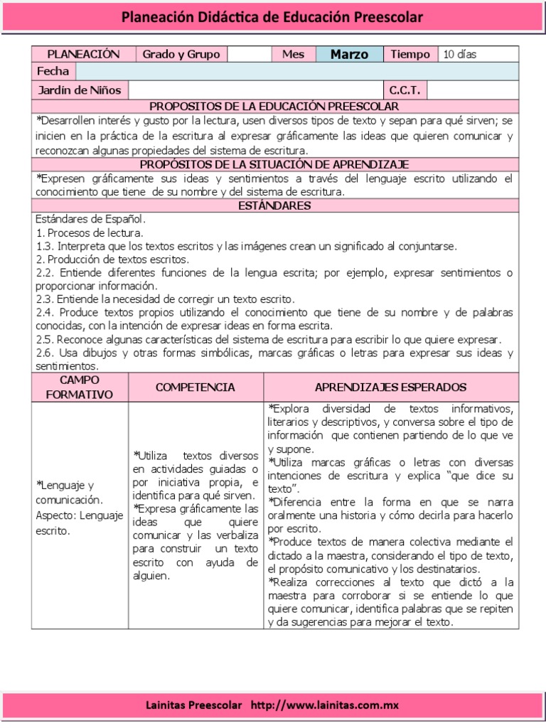 Planeación Didáctica de Educación Preescolar: Tema: Creando Comics | PDF | Jardín de infancia ...