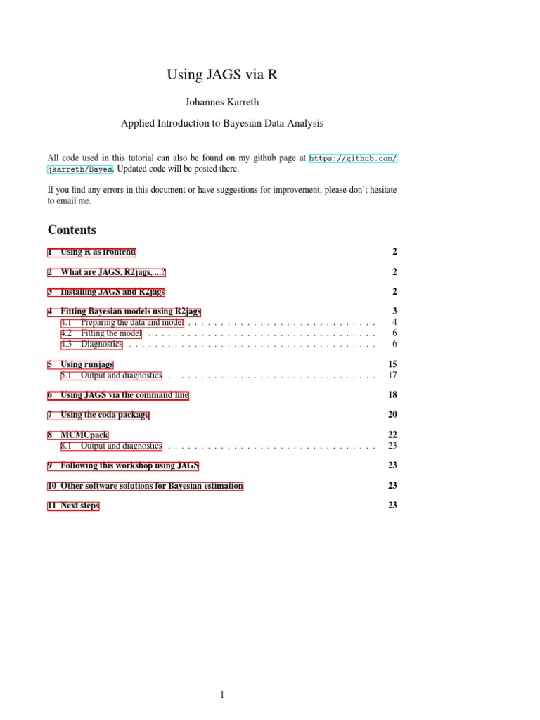 Tutorial JAGS PDF | PDF | Coefficient Of Determination | R (Programming ...