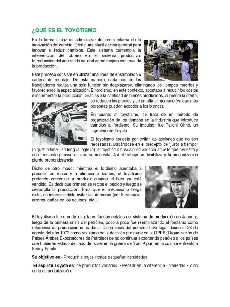 Qué Es El Toyotismo | PDF | Inventario | Gestión de la cadena de suministro