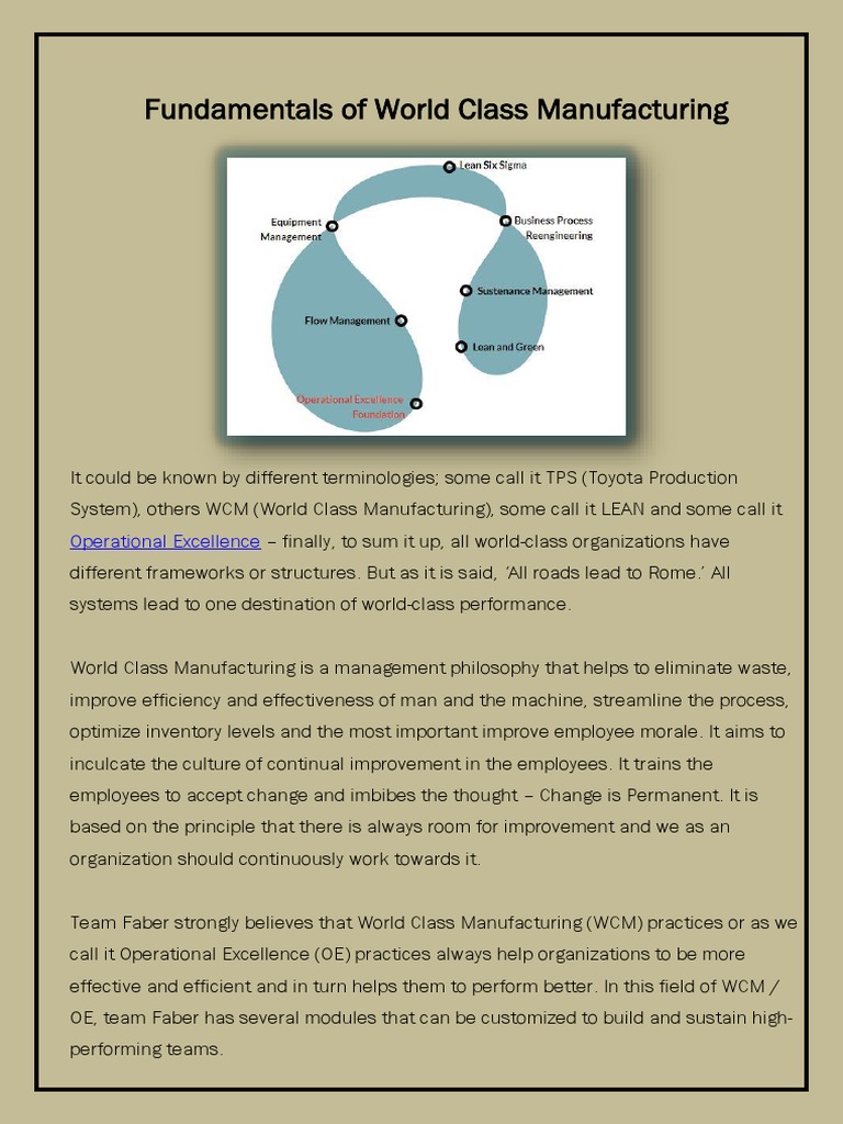 Fundamentals of World Class Manufacturing | PDF | Lean Manufacturing ...