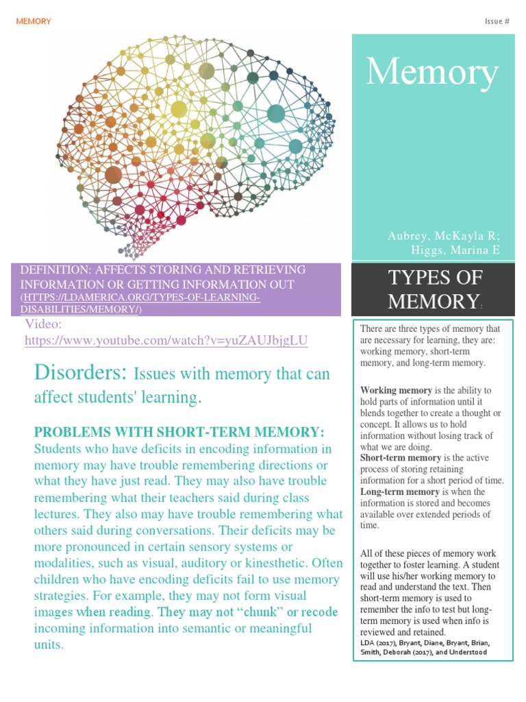Memory Newsletter | PDF | Working Memory | Memory
