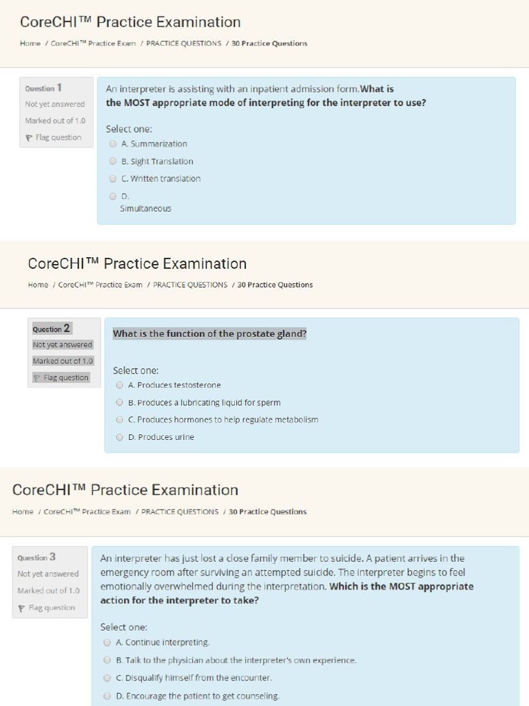 CCHI Practice Written Exam With Answers | PDF | Educational Assessment ...