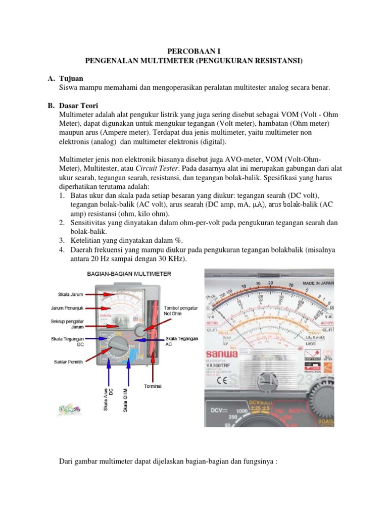 Pengenalan dan Pengukuran Multimeter | PDF