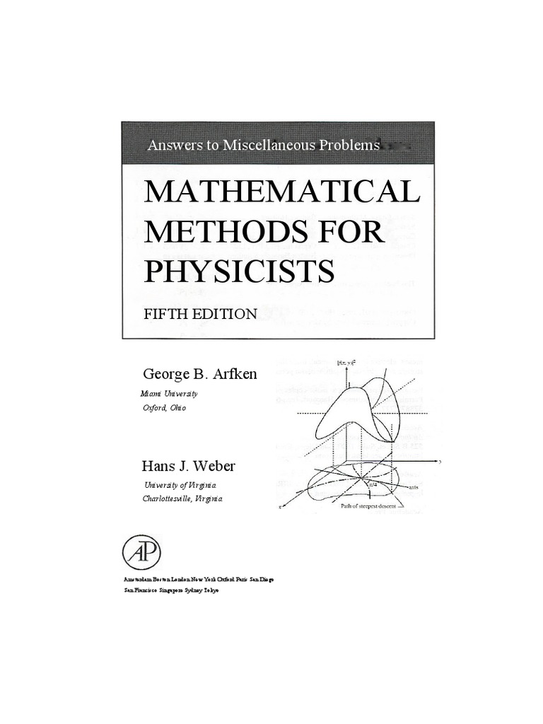Mathematical Methods For Physicists 5th Ed Arfken Solution PDF | PDF ...