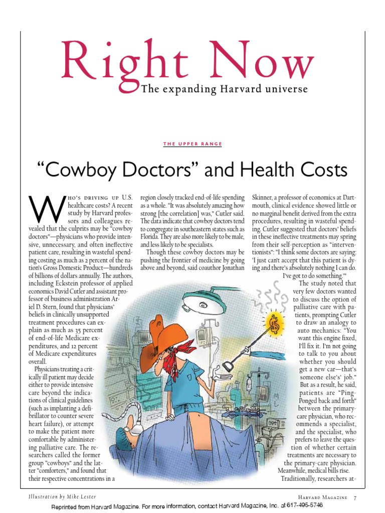 "Cowboy Doctors" and Health Costs | PDF | Mars | Physician