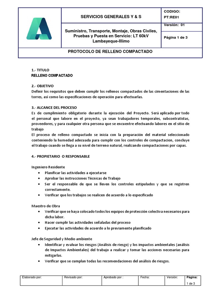 Protocolo de Relleno | PDF | Science | Tecnología (general)