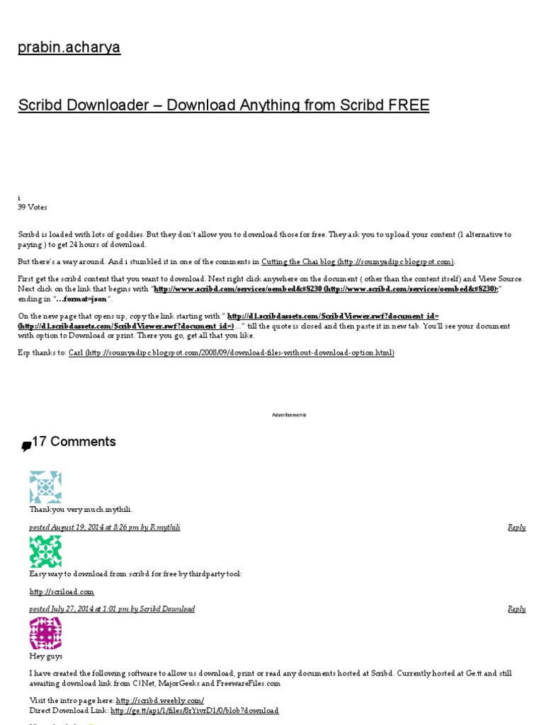 Scribd Downloader - Download Anything From Scribd FREE - Prabin PDF ...