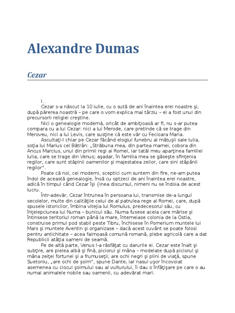Alexandre Dumas - Cezar PDF | PDF