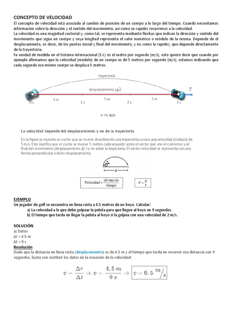 Definición y Concepto de Velocidad | PDF | Velocidad | Movimiento (física)