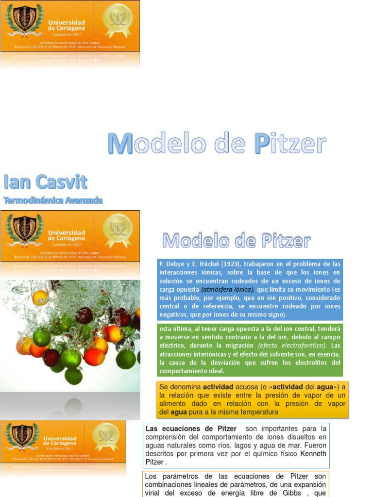 Modelo de Pitzer en Termodinámica | PDF | Concentración | Agua