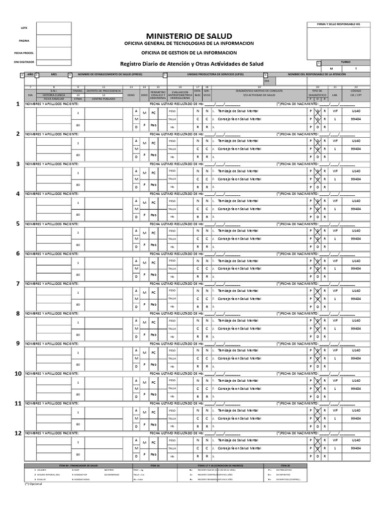 Formato - His - 2017 - Aprobado - Vif Salud Mental | PDF | Gobierno y ...
