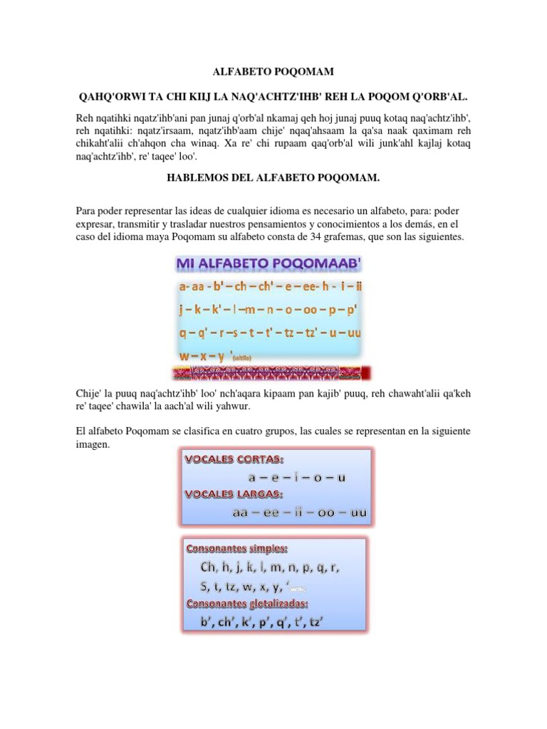 Alfabeto Poqomam | PDF