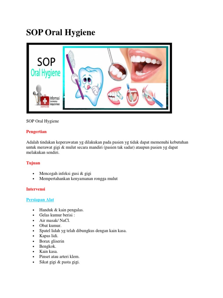 SOP Oral Hygiene | PDF