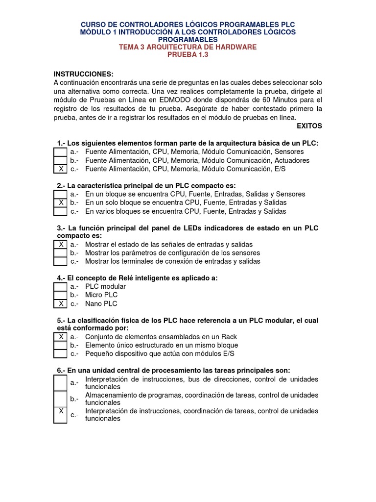 Prueba Modulo 1 Tema 3 | PDF | Controlador lógico programable | Programa de computadora
