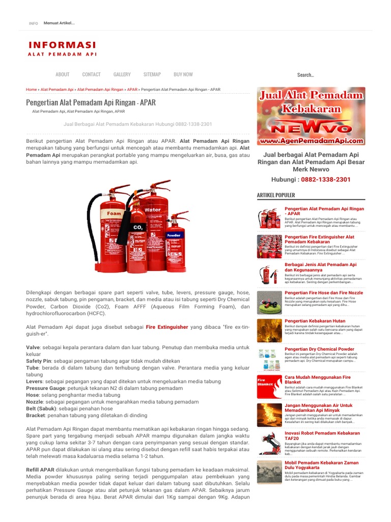 Pengertian Alat Pemadam Api Ringan - APAR - Informasi Alat Pemadam Api ...