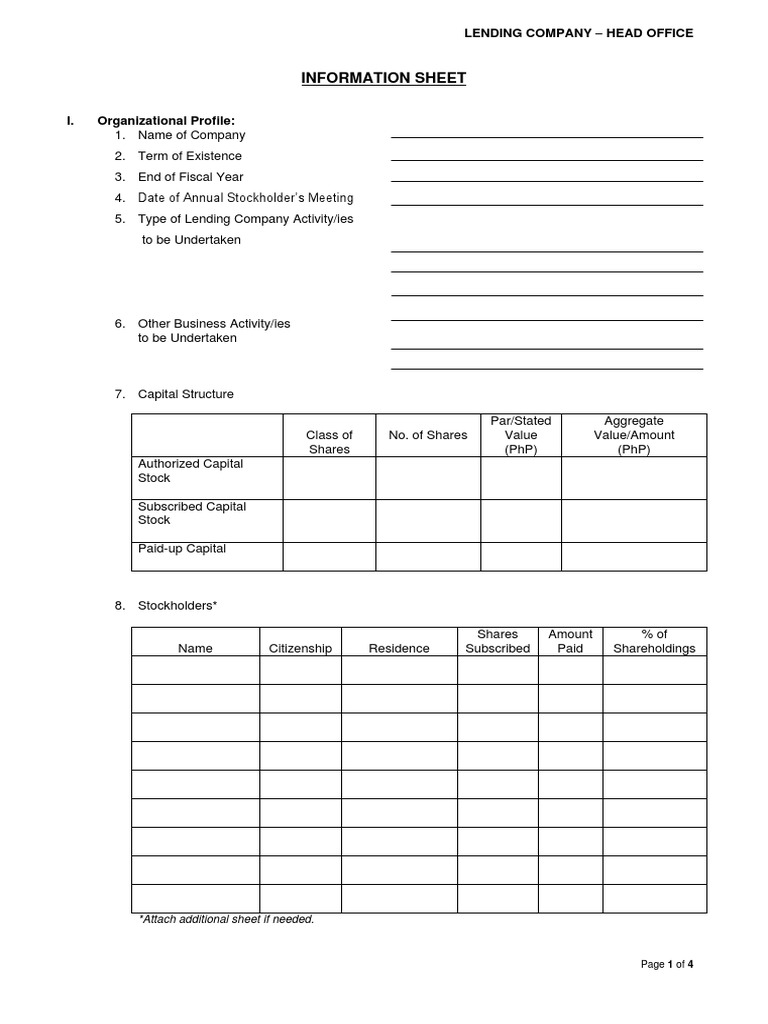 2016information Sheet - Head Office PDF | PDF | Career & Growth | Business
