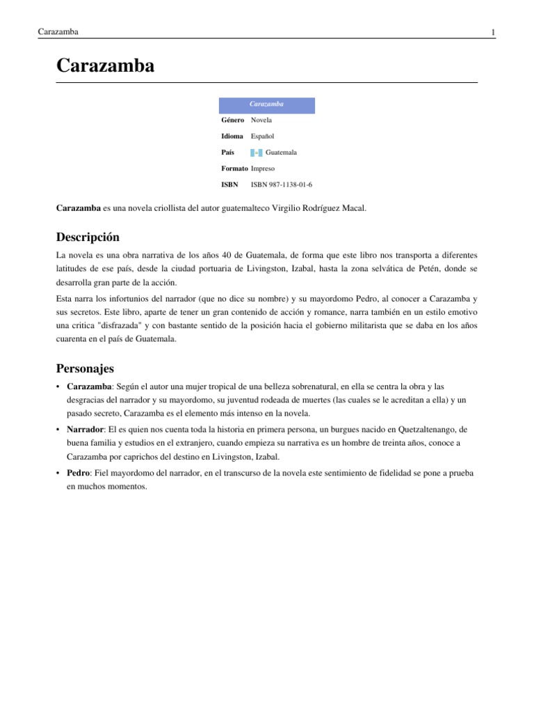 carazamba | Ficción y literatura