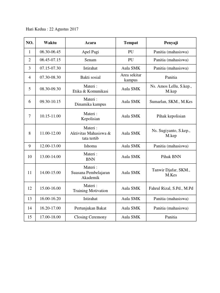 Jadwal Print | PDF