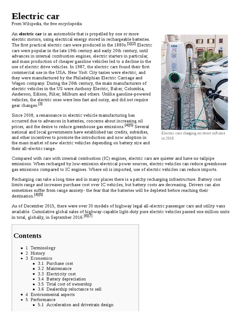 Electric Car | PDF | Electric Car | Electric Vehicle