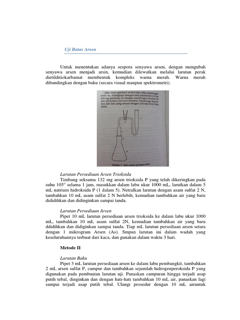 Prosedur Uji Arsen dan Logam Berat | PDF