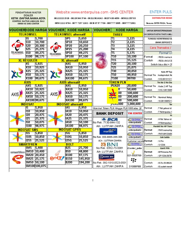 Brosur Pulsa Elektrik Enter Pulsa
