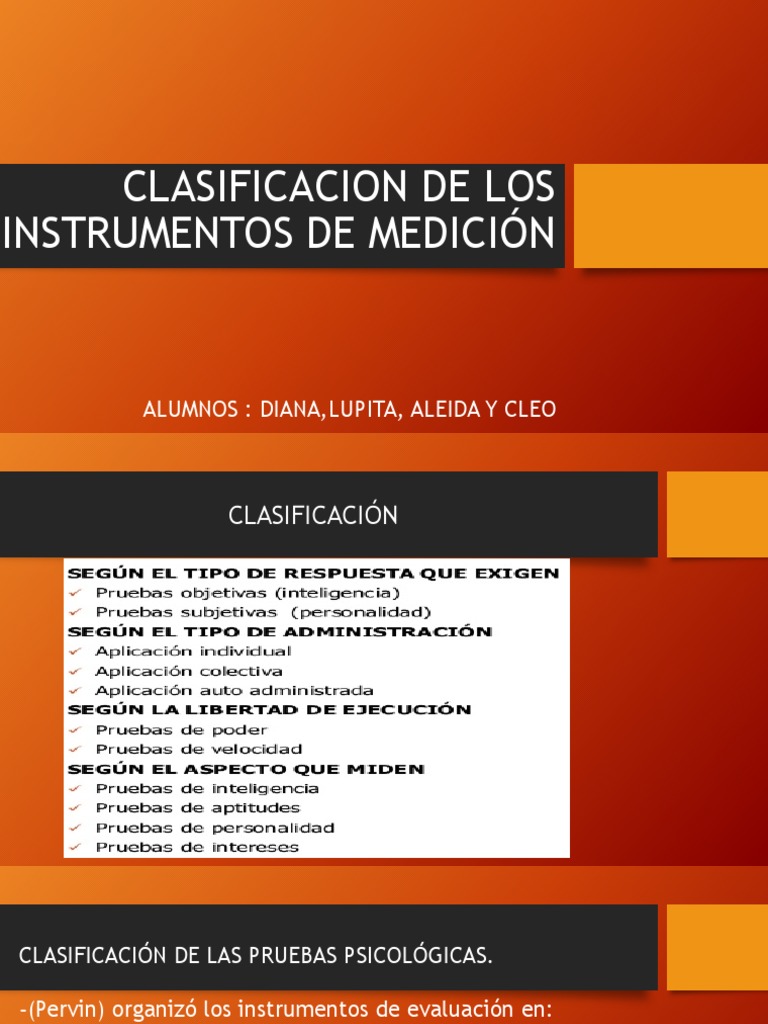 Clasificacion de Los Instrumentos de Medición Psicologicos | PDF ...