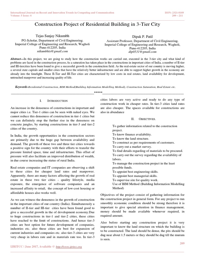 Construction Project of Residential Building in 3-Tier City | PDF ...