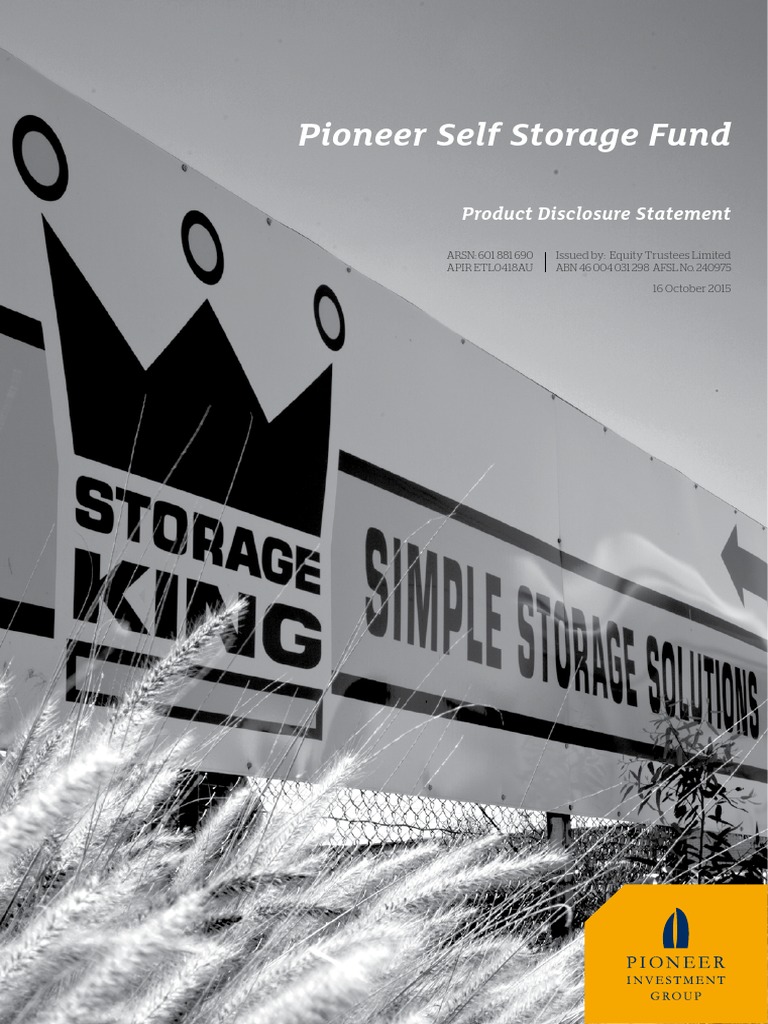 Pioneer Self Storage Fund PDS 2015 | PDF | Securities Act Of 1933 ...